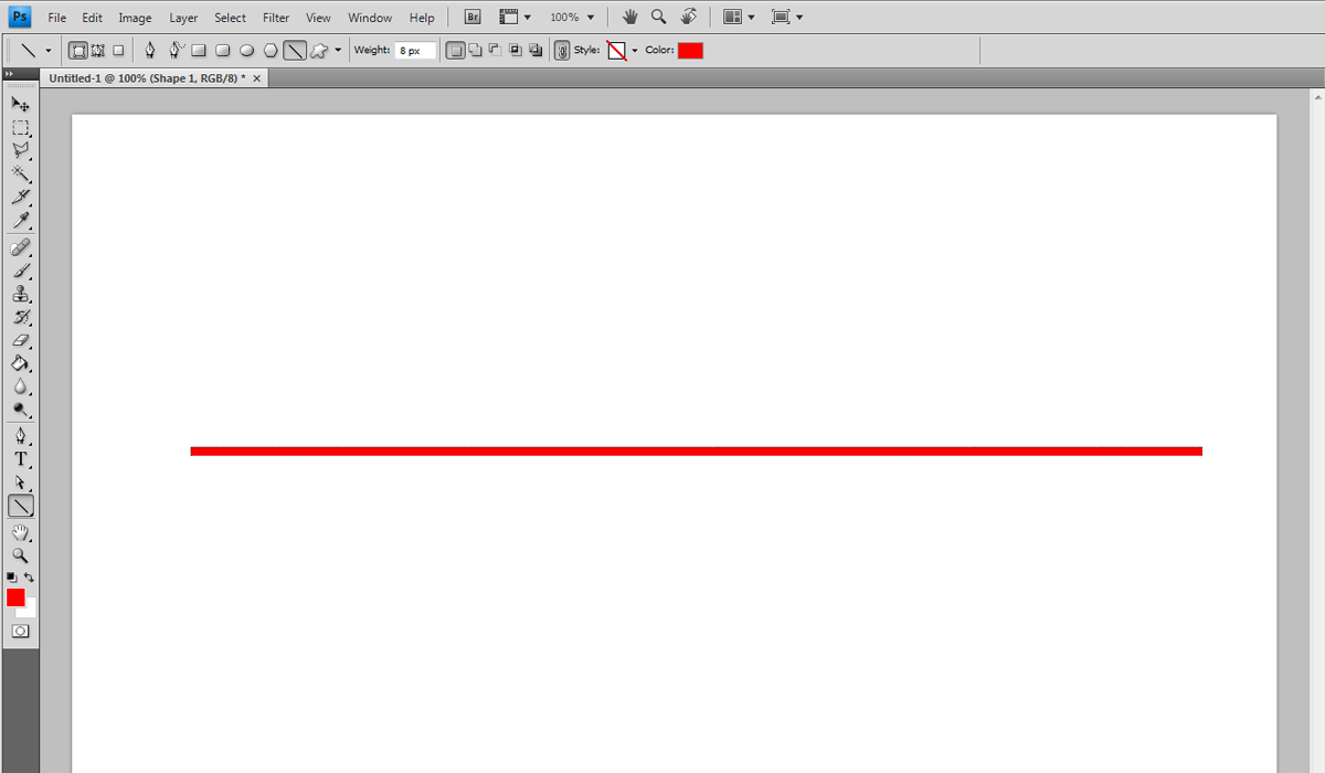 آموزش تصویری رسم خط در نرم افزار فتوشاپ به زبان ساده