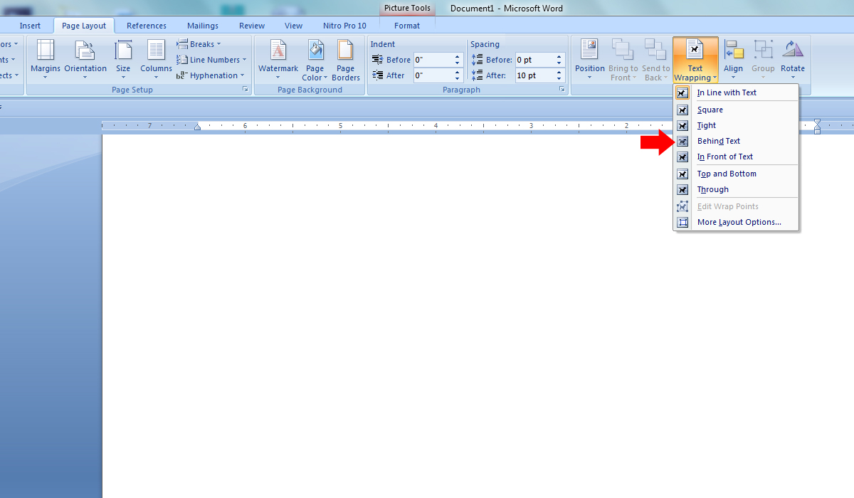 چگونه در در نرم افزار ورد text wrapping را اعمال کنیم؟